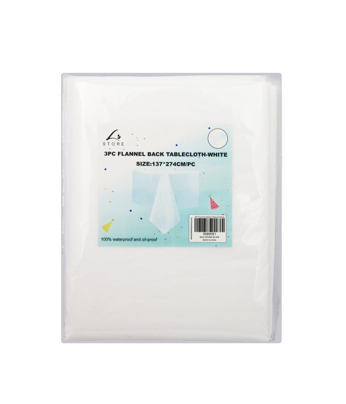 White Flannel Tablecloth 3pc – LookSharpStore