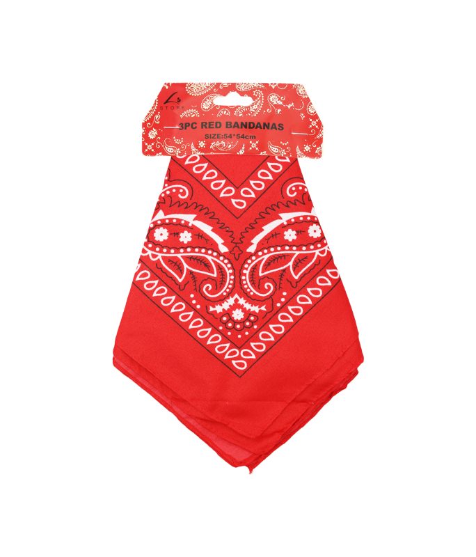 Red Bandanas 54x54cm 3pc – LookSharpStore