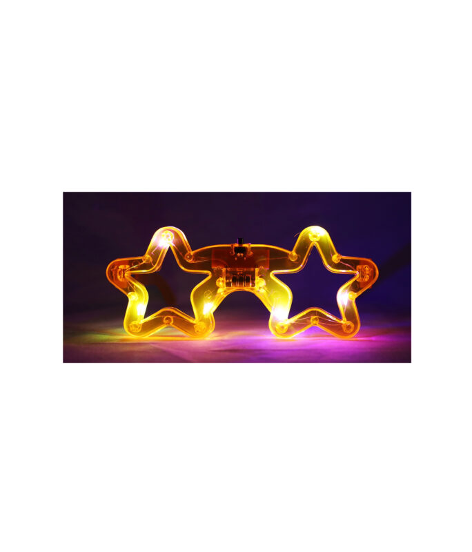 Neon Orange LED Star Glasses 14.5 x 6cm – LookSharpStore