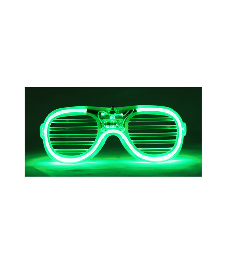 Neon Green LED Shutter Glasses 15.5 x 6cm – LookSharpStore