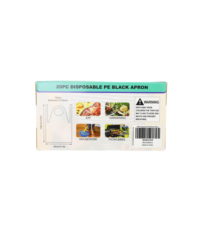 Disposable Black PE Apron 80x120cm 20pc – LookSharpStore
