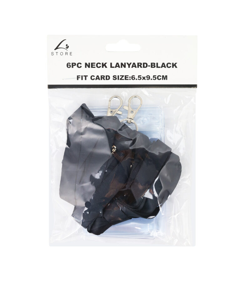 Black Neck Lanyard 6pc 6.5 x 9.5cm – LookSharpStore