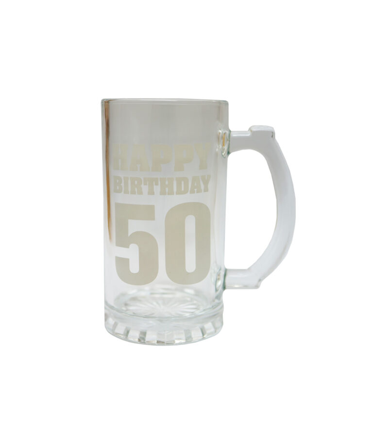 Happy Birthday 50 Beer Glass Mug – LookSharpStore