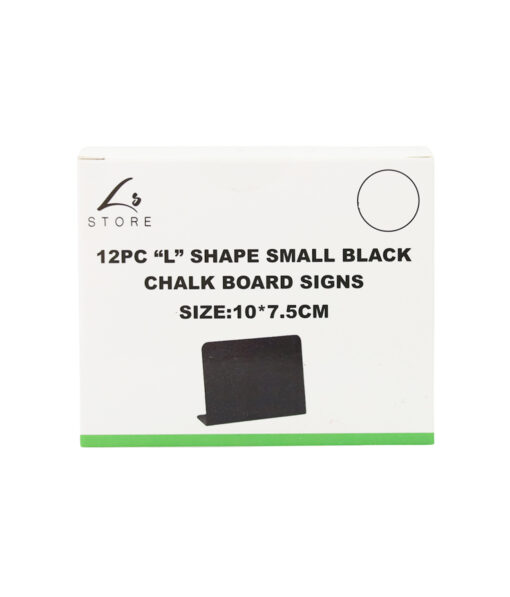 “L” Shaped PVC Small Black Chalk Board Signs 12pc 10×7.5cm – LookSharpStore