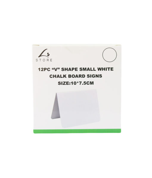 “V” Shaped PVC Small White Chalk Board Signs 12pc 10×7.5cm – LookSharpStore