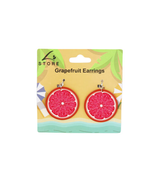 Red Grapefruit Earrings 5.5cm – LookSharpStore