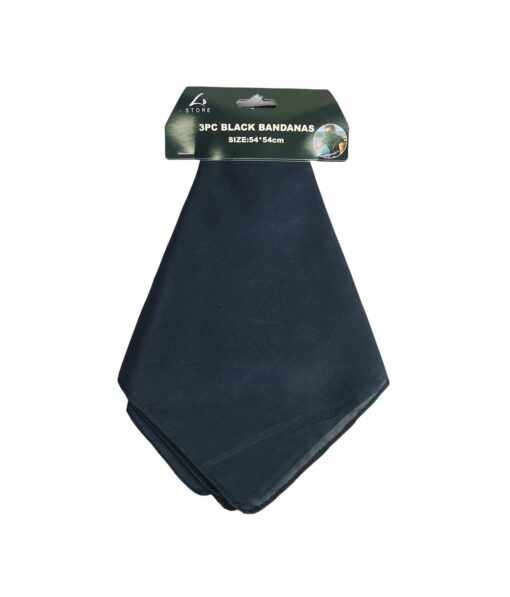 Black Plain Bandanas 54x54cm 3pc – LookSharpStore