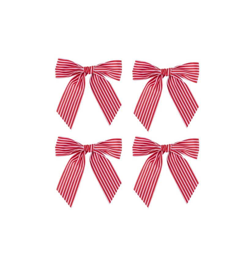 Red & White Striped Bows 12 x 13cm 4pk – LookSharpStore