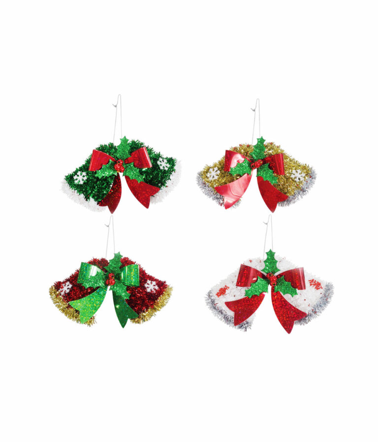 Hanging Twin Bells Tinsel Assorted 18 x 9cm – LookSharpStore