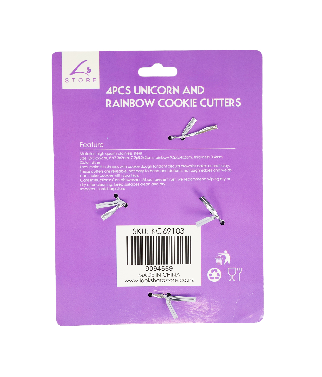 Unicorn Cookie Cutters 4pcs – LookSharpStore