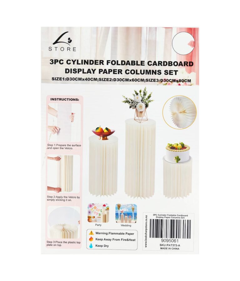 Cylinder Foldable Cardboard Display Columns Set 3pc – LookSharpStore