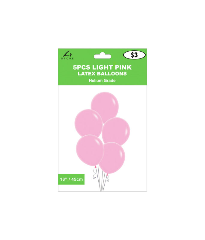 Pink Latex Balloons 18in 5pk – LookSharpStore