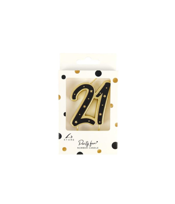 21 Black Gold Double-digit Candle 6.3cm – LookSharpStore