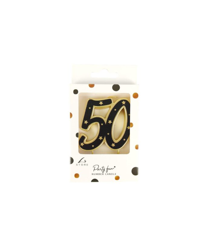 50 Black Gold Double-digit Candle 6.3cm – LookSharpStore