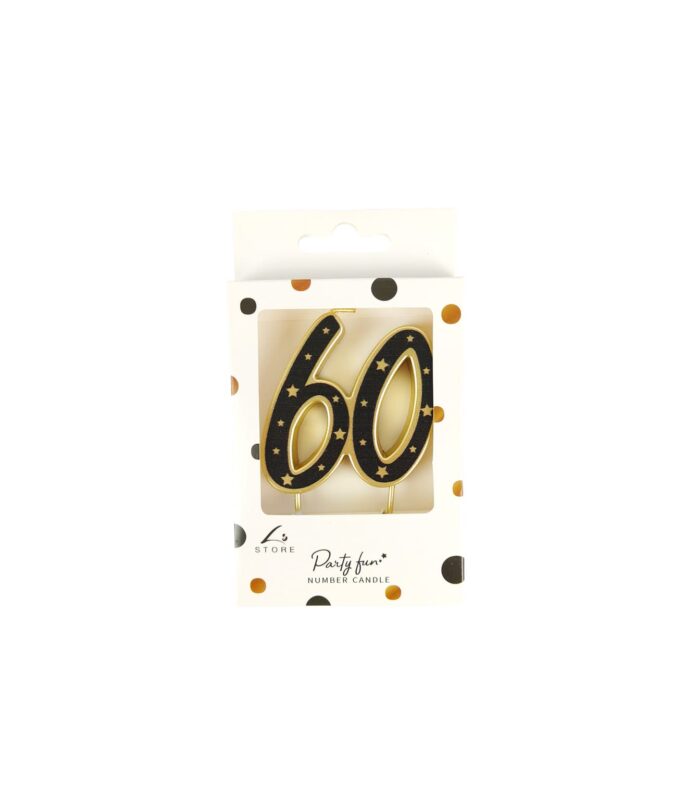 60 Black Gold Double-digit Candle 6.3cm – LookSharpStore